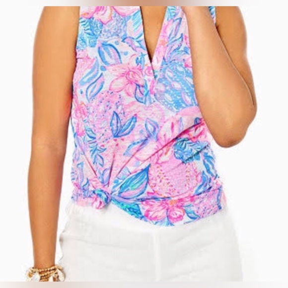 Lilly Pulitzer | Tops | Nwt Pink Isle Snappy Turtle Xl Dev Top | Poshmark
